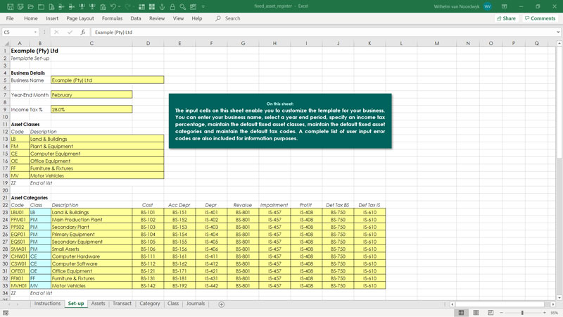 Other Office TRIAL Fixed Assets Register V1 1 EXCEL TEMPLATE Hmi 